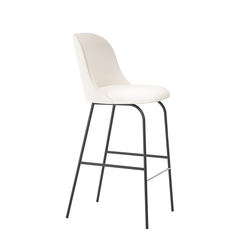 Bar Stool ALETA high backrest Ivory 101 / Black VICCARBE | SILVERA