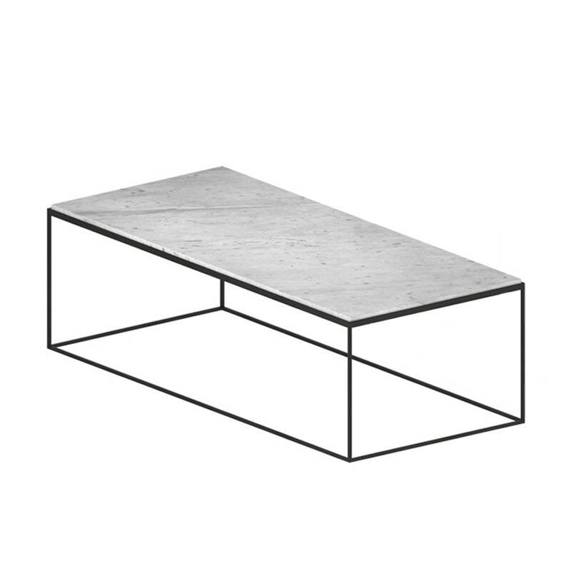 Table basse SLIM MARBLE Marbre Carrara blanc ZEUS | SILVERA