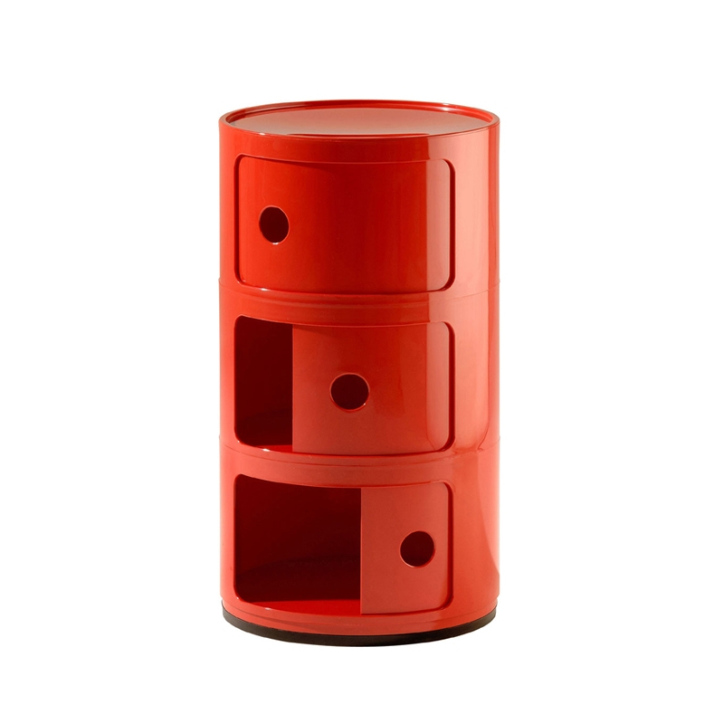 Meuble de rangement COMPONIBILI 3 tiroirs Rouge KARTELL | SILVERA